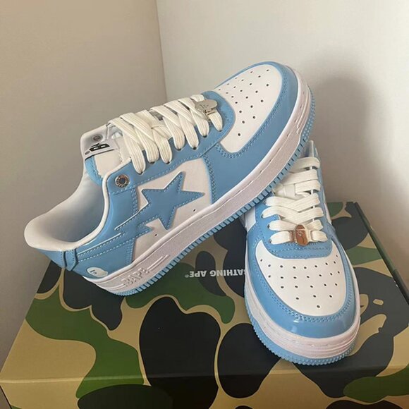 Bape | Shoes | A Bathing Ape Bape Classic Lightning Star White Blue ...